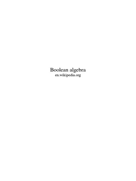 Boolean Algebra 2 Pdf Logical Expressions Metalogic