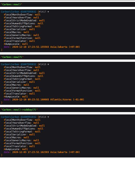 laravel difference between carbon now format y m d and carbon