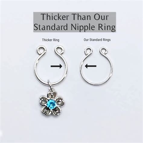 Non Piercing Nipples Jewelry Sterling Silver Flower Nipple Rings Sex