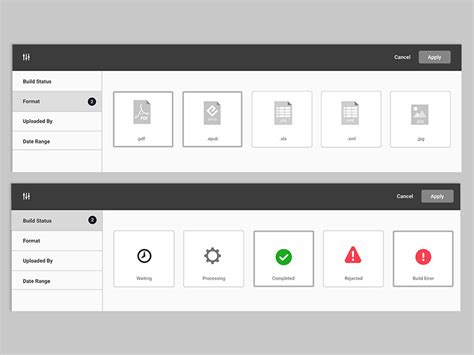 Wireframes For Filtering System By Brenna Mickey On Dribbble