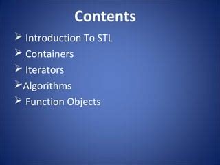 Standard Template Library STL In C PPT