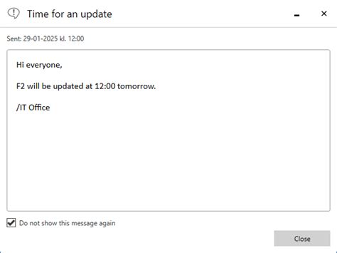 System Messages F2 Docs