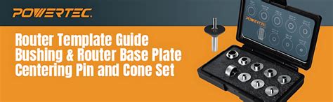 Powertec 72092 Solid Router Template Bushing Guides And Centering Pin With Cone 5