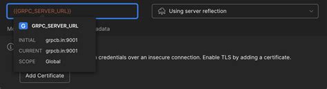 Grpc Tls Not Enabled When Using Environment Variable On Server Url