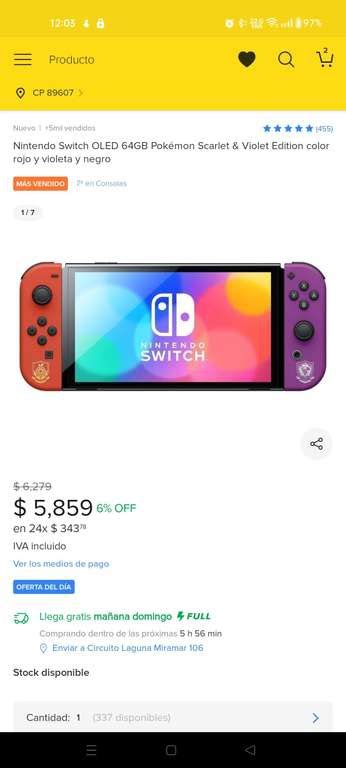 Mercado Libre Nintendo Switch Oled 64gb Pokemon Scarlet Amp Violet