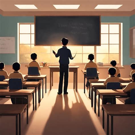 Premium Photo A Teacher Teaching Students In School Classroom Shadow