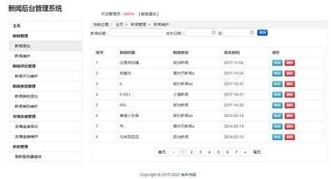 java ssm mysql新闻网站发布 展示 代码 当牛作码