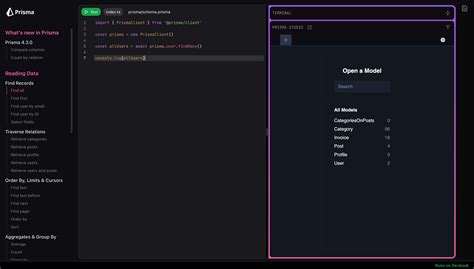 Try Out Prisma Playground With Runnable Examples Autocomplete Seeded