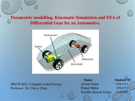 Parametric Modeling Kinematic Simulation And Fea Of Differential Gea