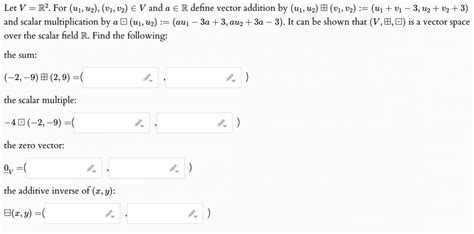 Solved Let V R For U U V V InV And AinR Define Chegg