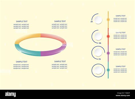 Infographic Of Colorful Ellipse Divided Into 4 Parts Showing Process