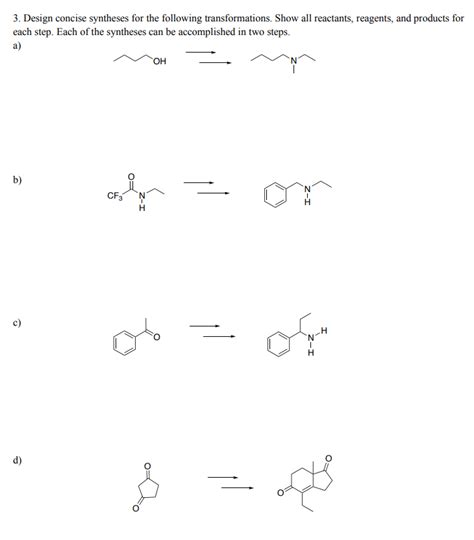 Solved 3 Design Concise Syntheses For The Following