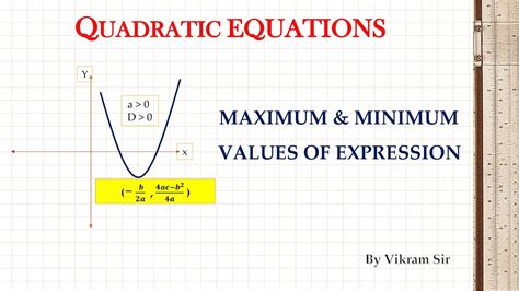Maximum And Minimum Values Graph Of Quadratic Expression Part6concept