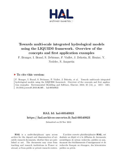 Pdf Towards Multi Scale Integrated Hydrological Models Using The