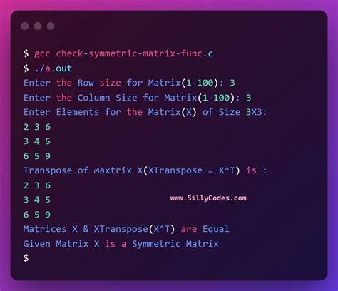 Program To Check Symmetric Matrix In C SillyCodes