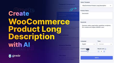 Getgenie Ai Template Woocommerce Long Product Description Youtube