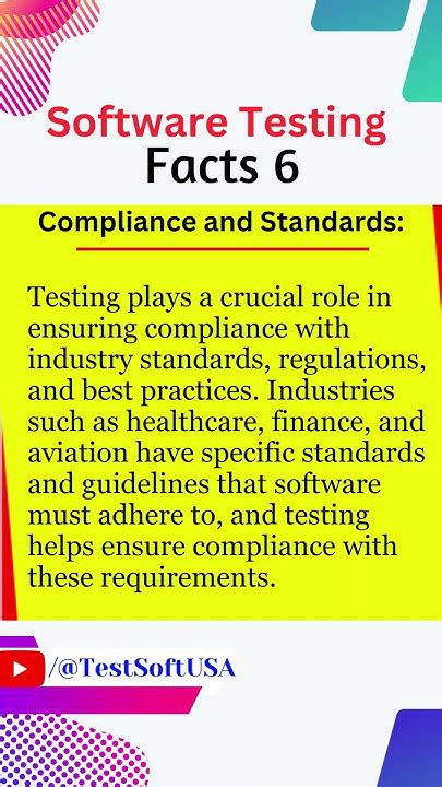 Software Testing Facts Compliance And Standard Testsoftusa Shorts Performancetesting Bug