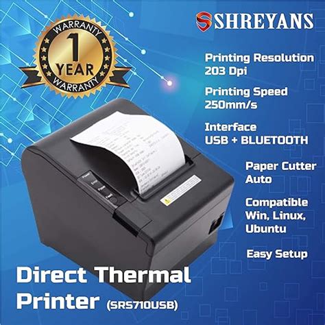 Shreyans 80mm Thermal Receipt Printer With Auto Cuttercompatible With