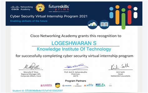 Logeshwaran S ログスワラン On Linkedin Cisco Networkingacademy Internship Cybersecurity