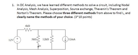 Solve For I O Using Nodal Analysis Superposition