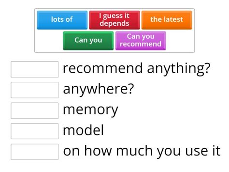 Outcomes A1 Unit 15 Can You Recommend Anything Part 4 Match Up