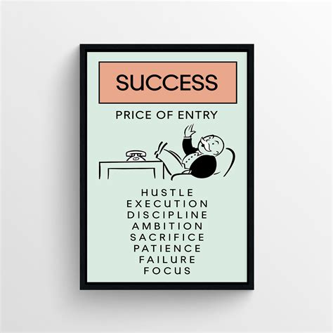 Success Motivation Monopoly Poster Collegewares Decor Money Rich