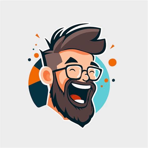 A Cartoon Character With A Beard And Glasses Premium Vector