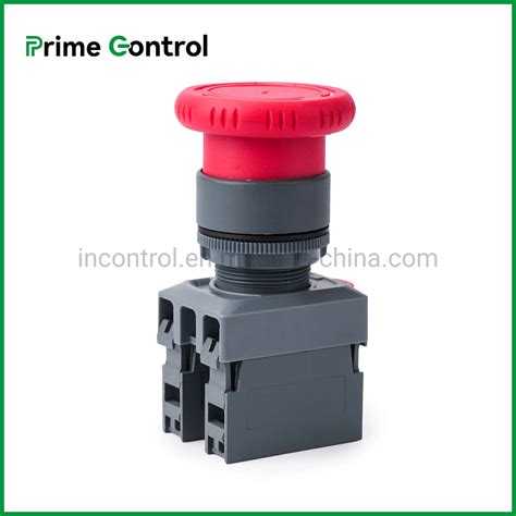 No Nc 22mm Diameter Spring Return Actuation Emergency Stop Button Switch Push Button Switch