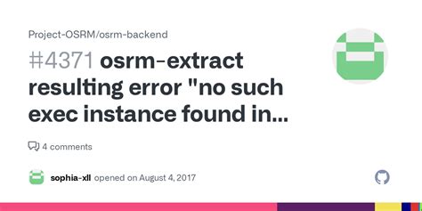 Osrm Extract Resulting Error No Such Exec Instance Found In Daemon V5