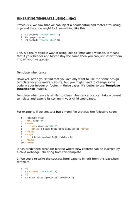 Day 61 Inheriting Templates Using Jinja 2 INHERITING TEMPLATES USING