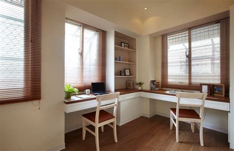 转角书桌书柜效果图 转角书桌书柜效果图案例 2025装修效果图 齐家网装修图片频道