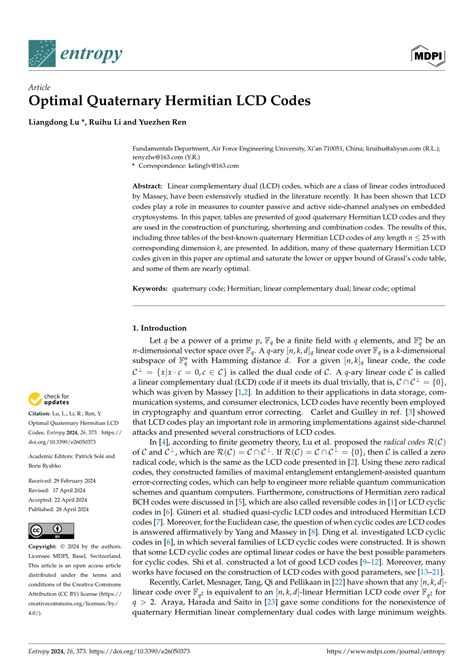 pdf optimal quaternary hermitian lcd codes
