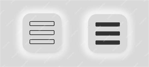Premium Vector Menu Icon Three Horizontal Lines App Button Symbol Options Vector