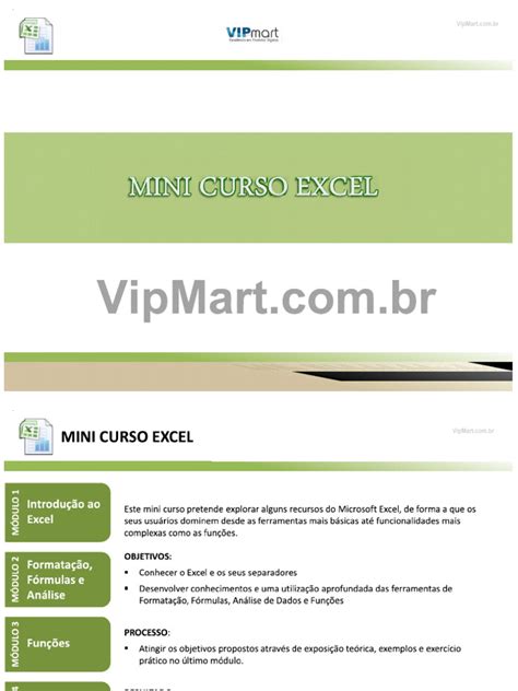 Apostila Mini Curso Excel Basico Pdf