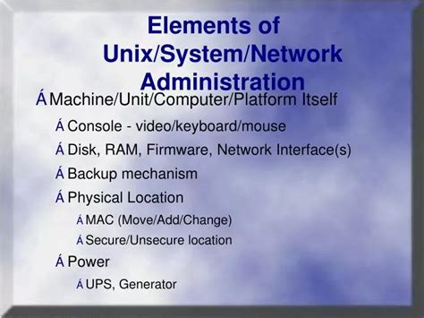 Ppt Elements Of Unixsystemnetwork Administration Powerpoint