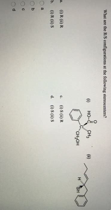 Solved What Are The R S Configurations At The Following Chegg Com