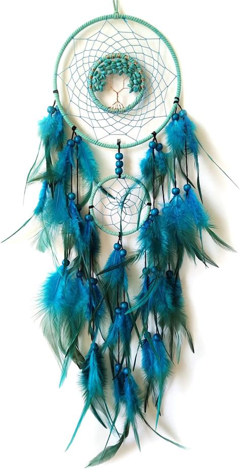 Soyuzu Dream Catchers Large Dream Catchers For Wall Hanging Blueandblack Feather