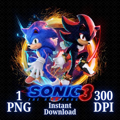 Sonic The Hedgehog 3 Png Sonic 3 Png Sonic 3 Movie Shirt Hohe Qualität Cricut Sonic 3
