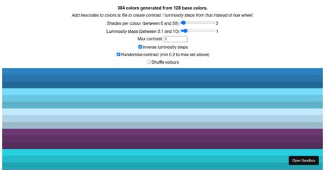 Generate Color Palette Codesandbox