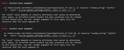 Bug Invalid Count Argument Launchpad Module · Issue 148 · Azurecaf Terraform Landingzones