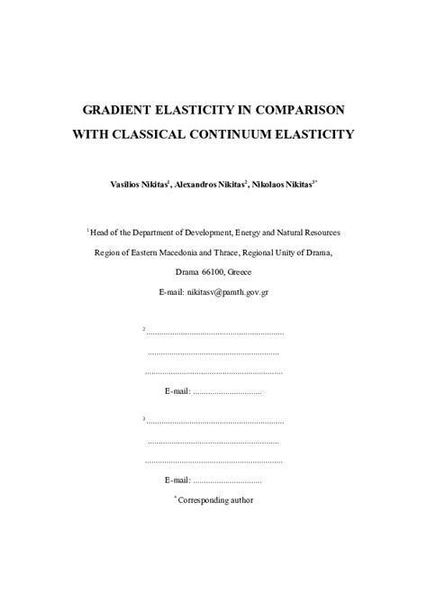 Doc Gradient Elasticity In Comparison With Classical Continuum Elasticity