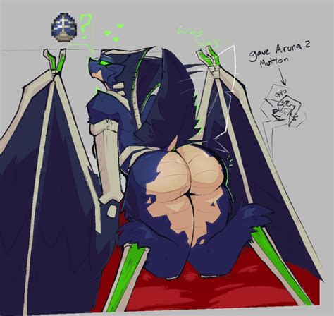 Rule 34 Aruna The Phantom Ass Blue Body Blue Fur Blush Bone Egg Female Fur Glowing Glowing