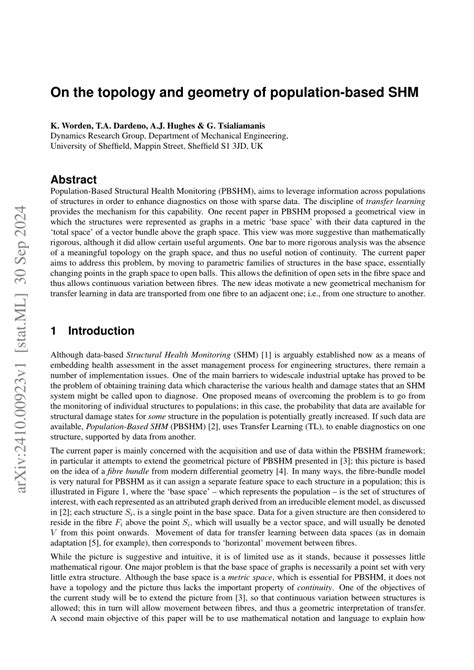 Pdf On The Topology And Geometry Of Population Based Shm