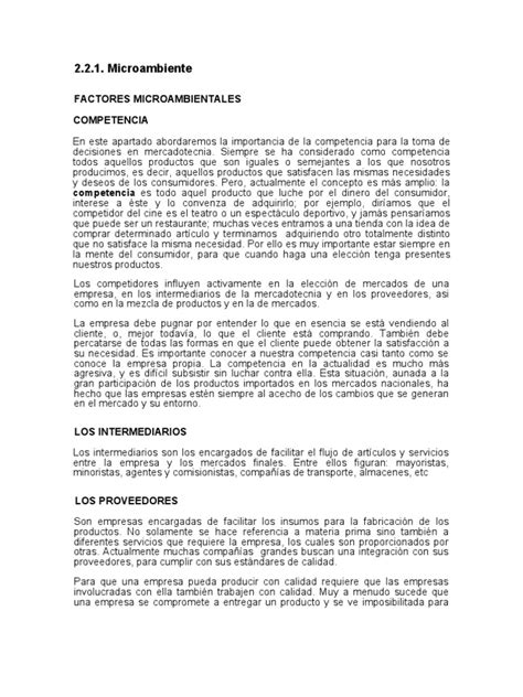 221 Microambiente Factores Microambientales Competencia Pdf