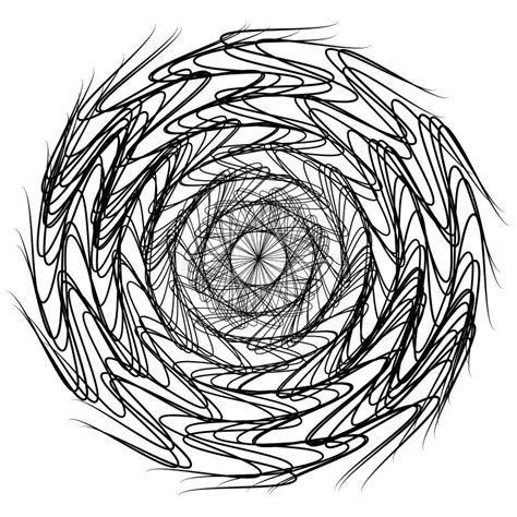 Circular Geometric Motif Abstract Grayscale Op Art Element Stock Vector Illustration Of