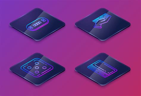 아이소메트릭 라인 포커 테이블 게임 주사위 카드 놀이의 핸드 홀딩 데크와 카드 의 갑판을 설정합니다 파란색 정사각형 버튼 벡터 3차원 형태에 대한 스톡 벡터 아트 및 기타