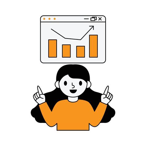 Girl Is Showing A Statistical Diagram Digital Business Illustration 40700260 Vector Art At Vecteezy