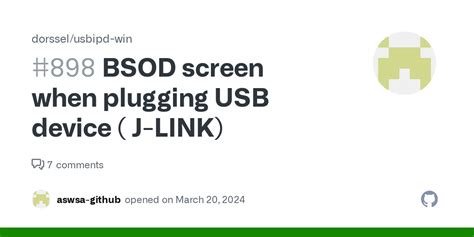 Bsod Screen When Plugging Usb Device J Link · Issue 898 · Dorssel