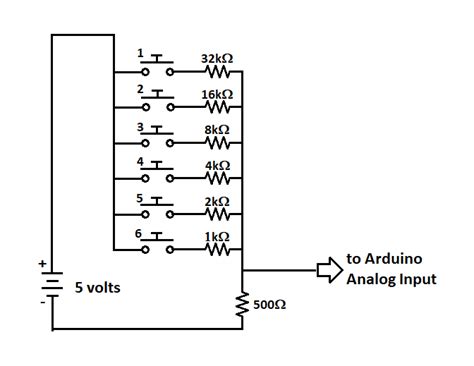 Use 1 Analog Input For 6 Buttons For Arduino 6 Steps Instructables