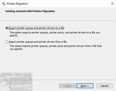 Download Printer Migration MajorGeeks